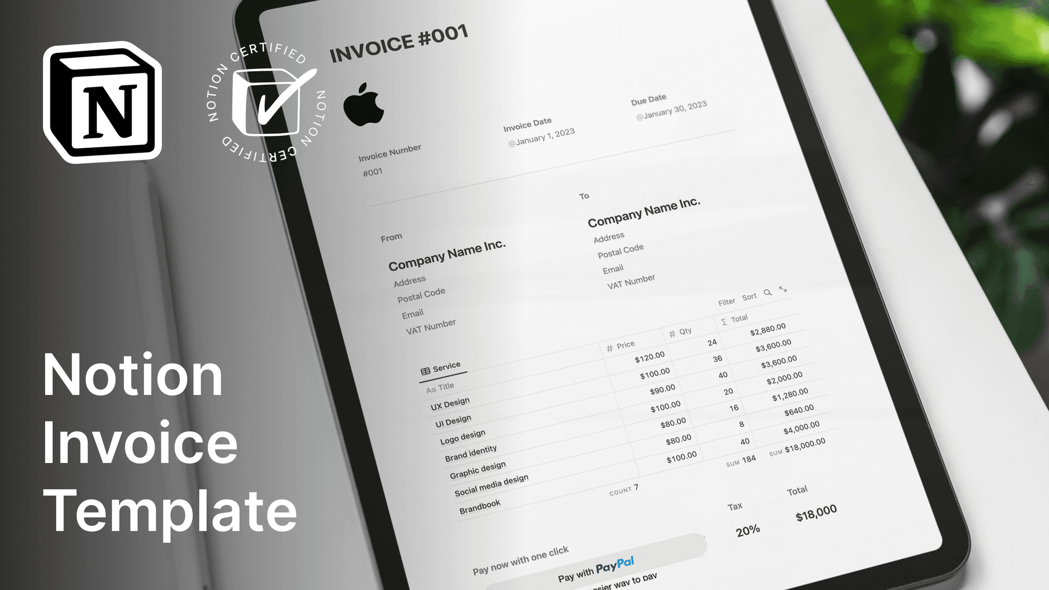 Notion Invoice Template for Free for Free by Solt Wagner