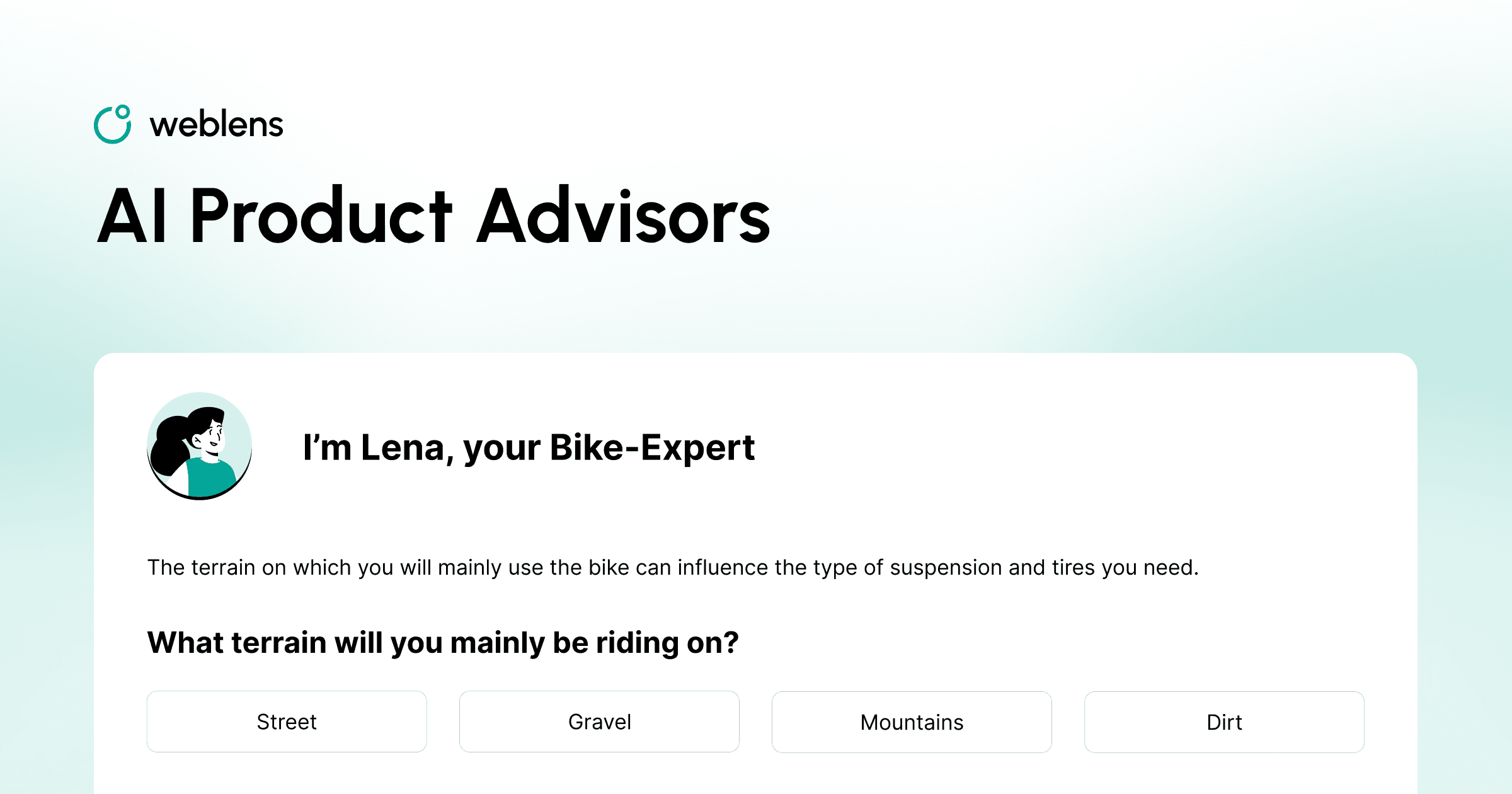 Let your customers find the products they want – AI Product Advisors by weblens