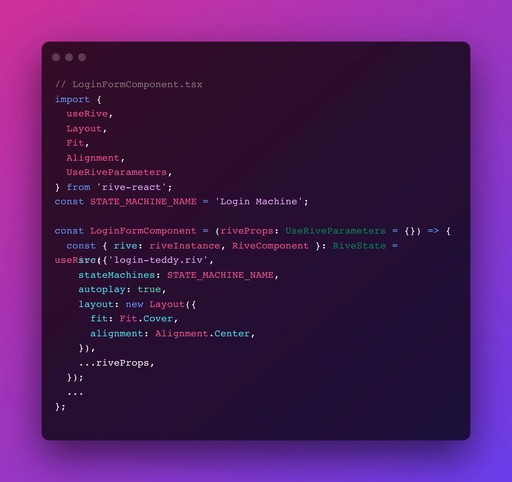 Animated login screen implementation