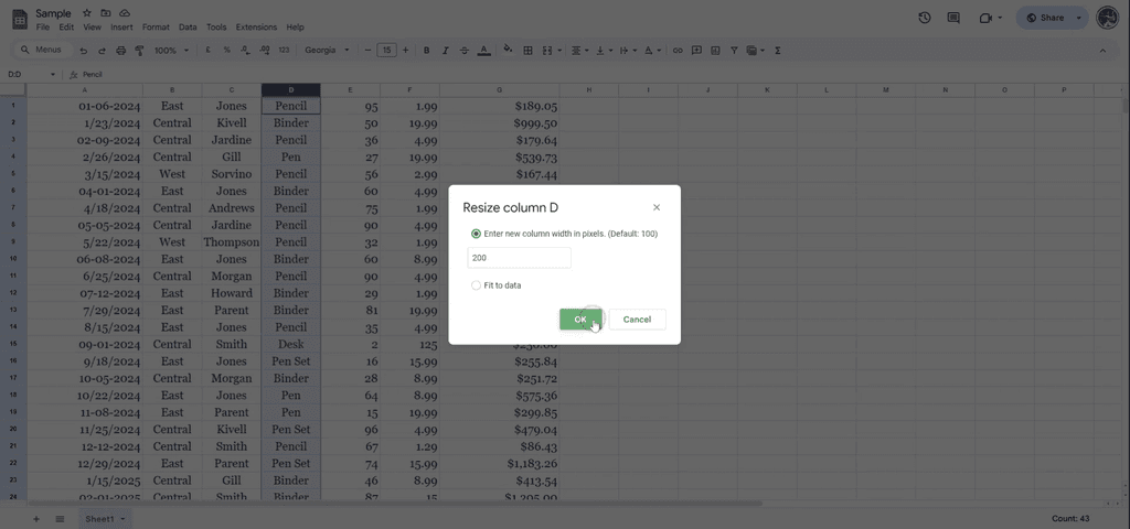 How to Increase Cell Size in Google Sheets – Resize Rows & Columns - 1 minute video guide