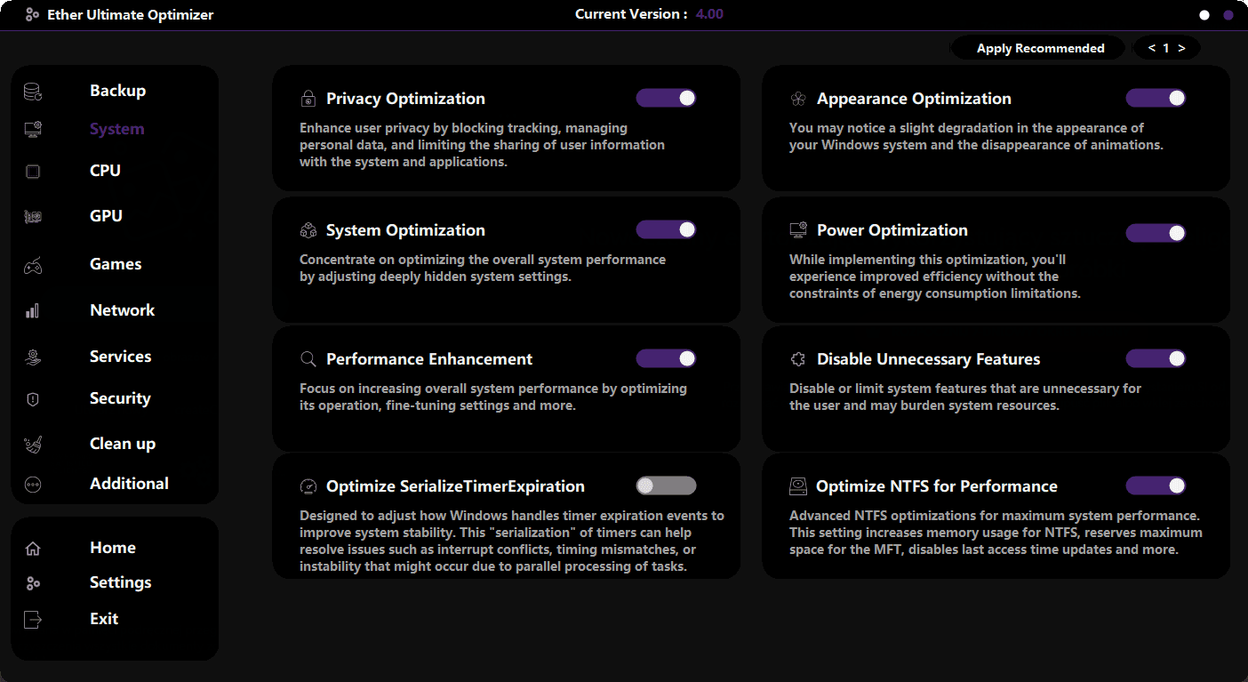 EtherDev - Ultimate PC Optimization Software