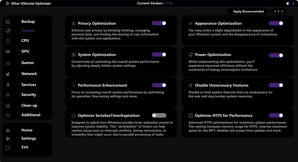 EtherDev - Ultimate PC Optimization Software