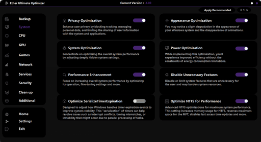 EtherDev - Ultimate PC Optimization Software