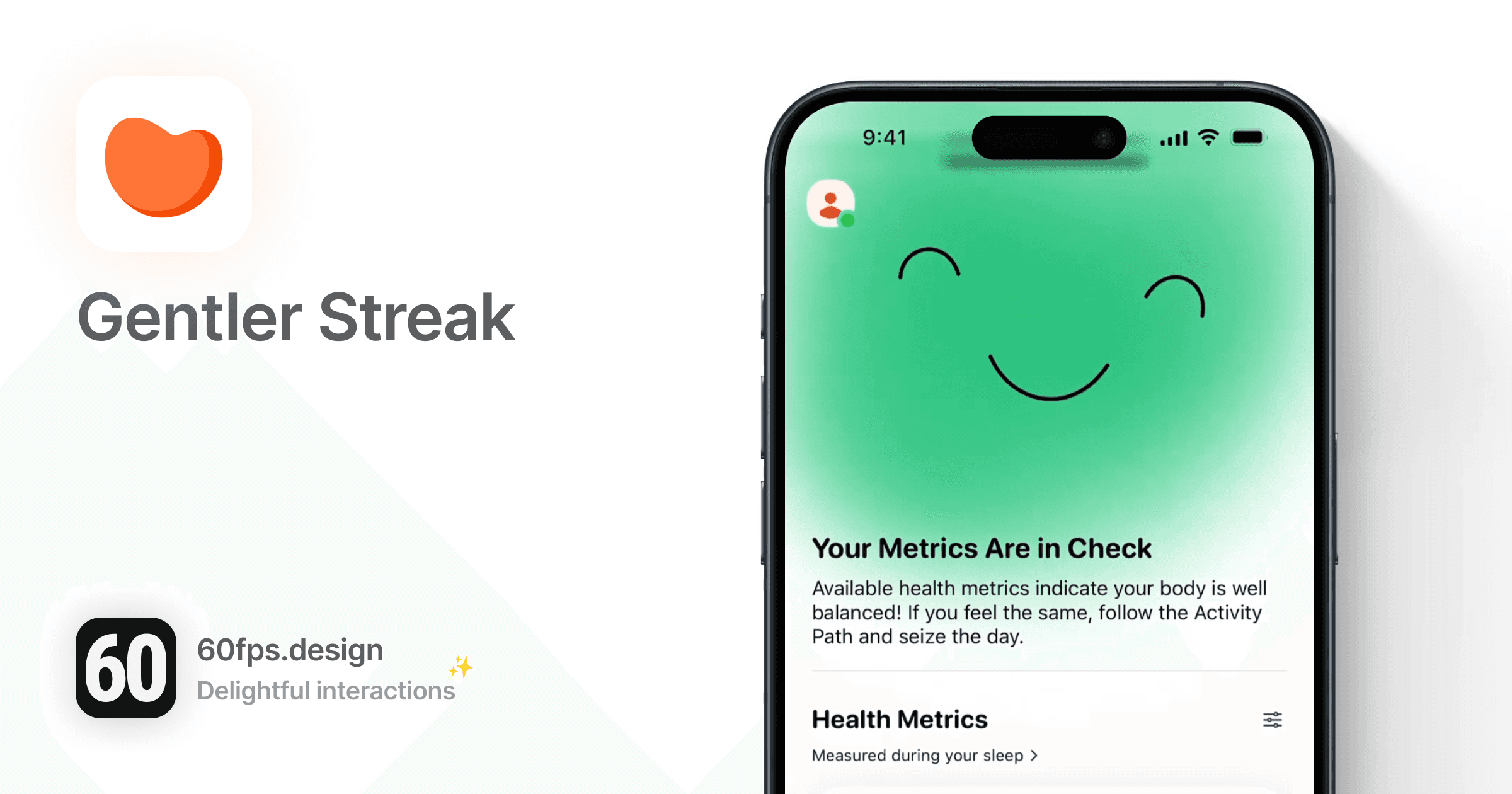 Gentler Streak iOS App UI/UX animation