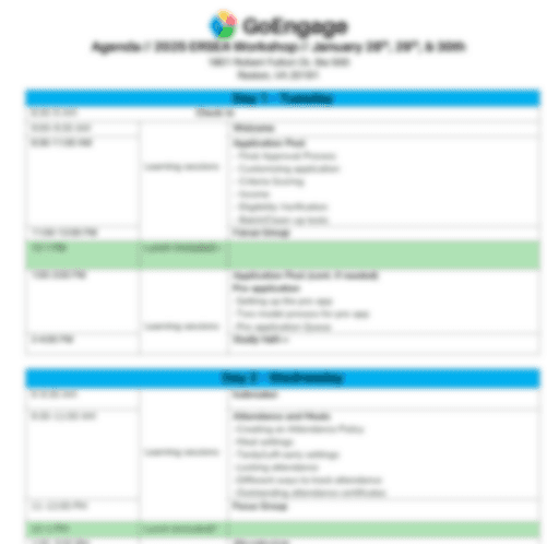 GoEngage | ERSEA Workshop