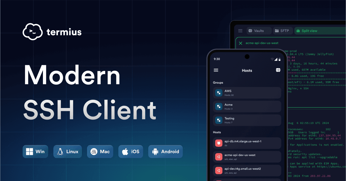 Windows / Linux / macOS - Termius - Modern SSH Client