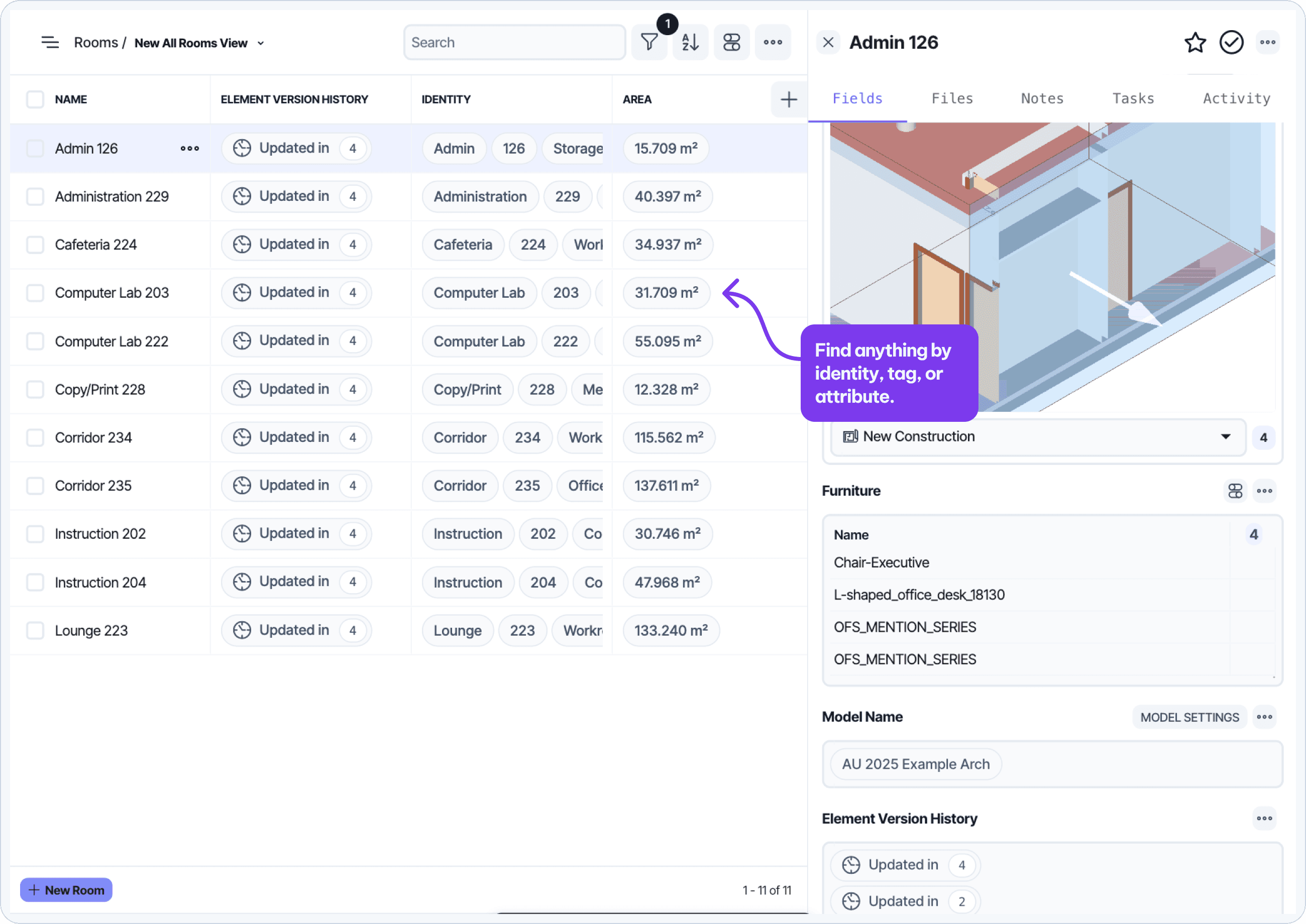 Architectural Room Data Sheets Explained | Layer App