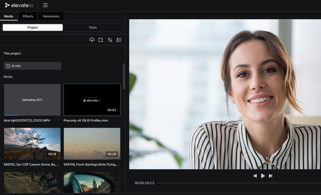 Video editing features | elevate.io