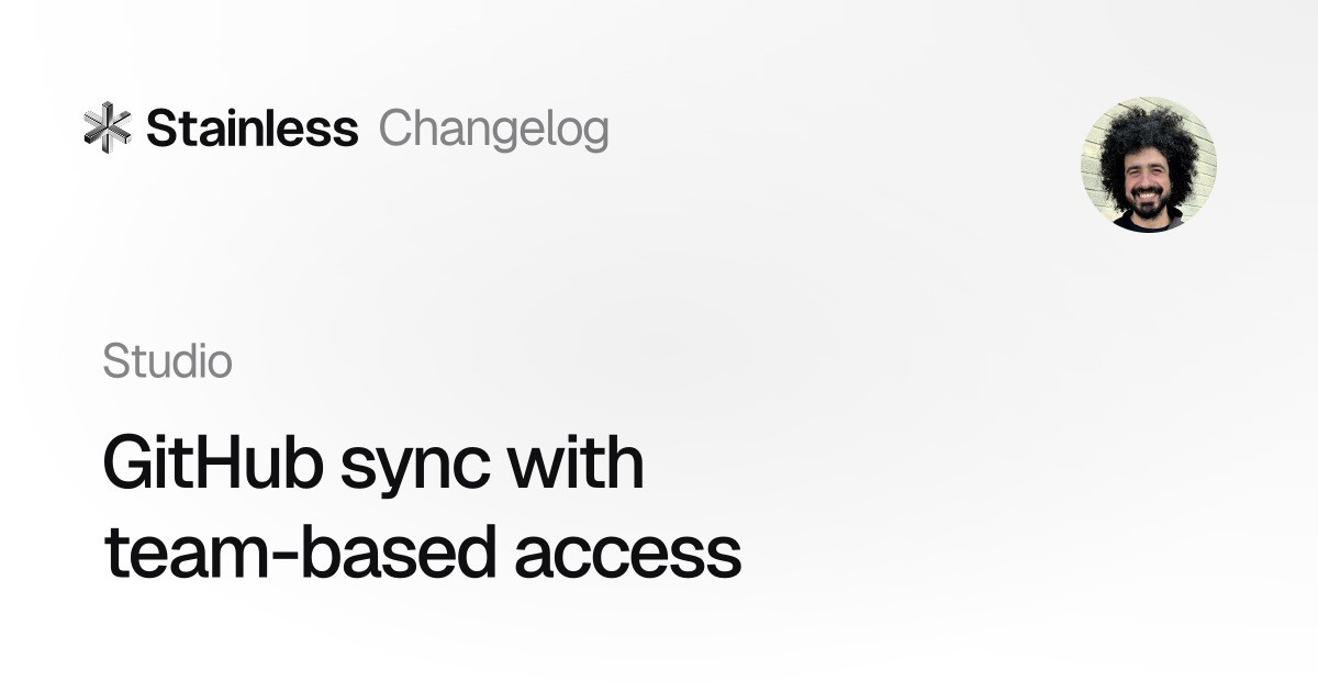 Stainless - GitHub sync with team-based access