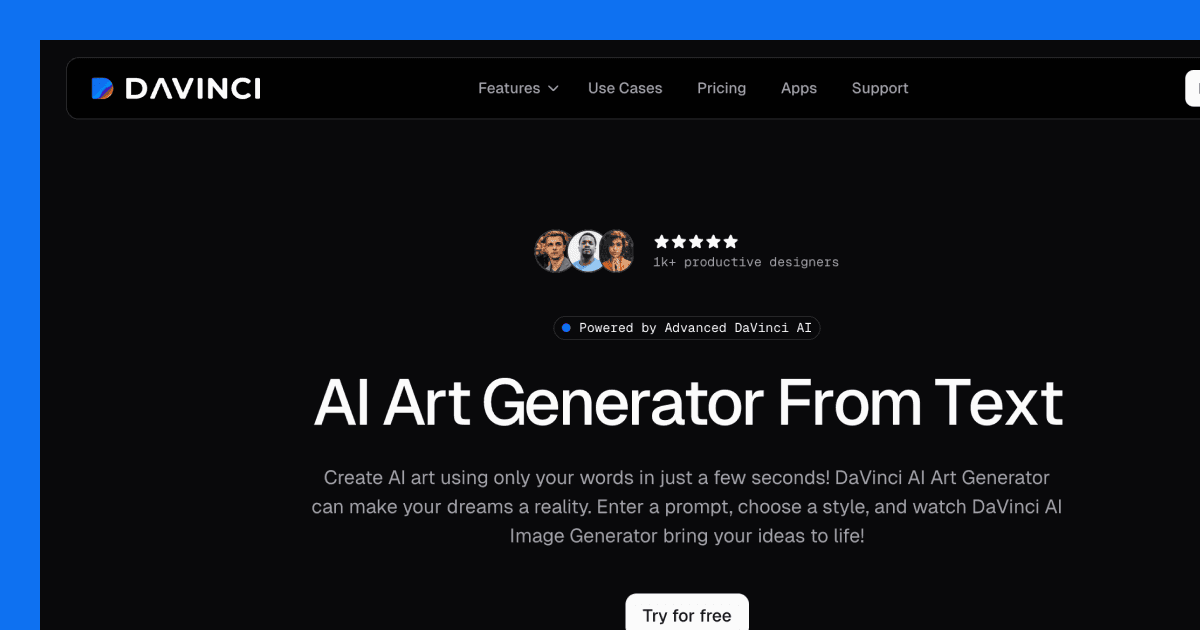 DaVinci: Best AI Art Generator