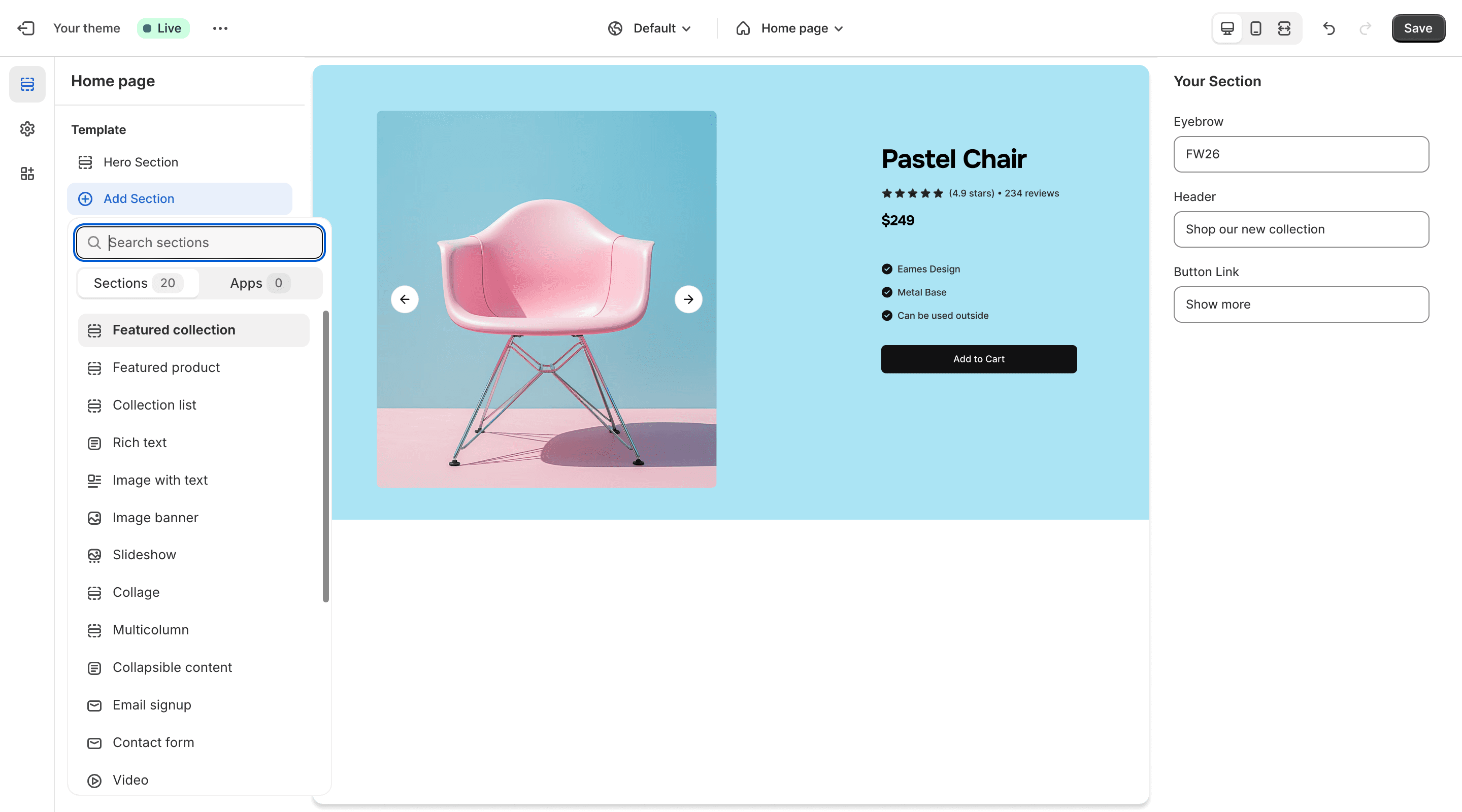 Shopify Theme Sections | Instant