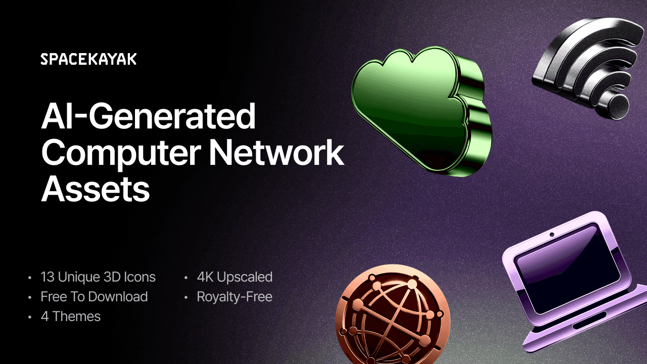 Computer Network 3D icons - Spacebar