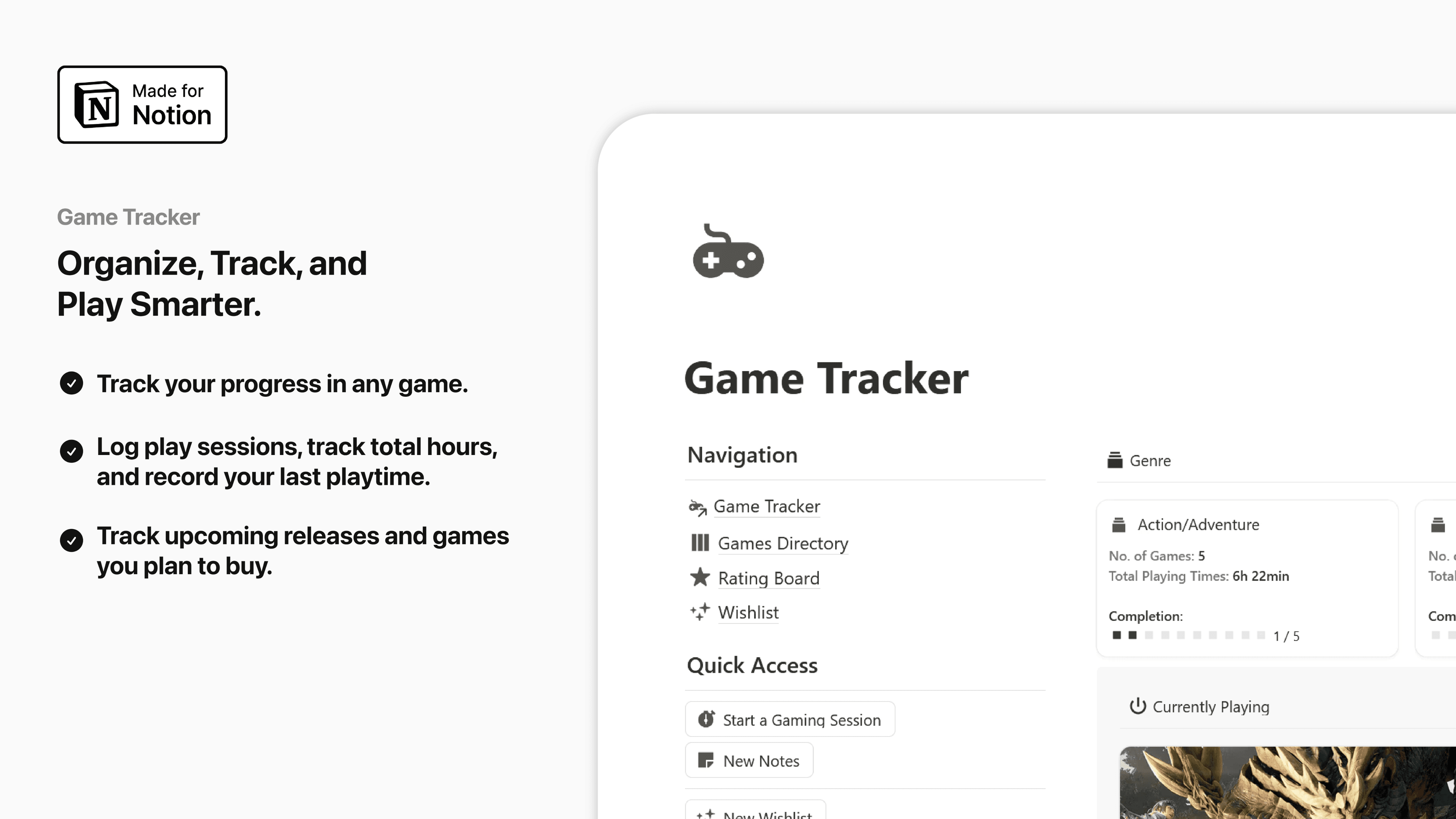 Game Tracker - Notion Templates by HeyAlbert