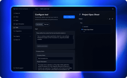 Project Spec Sheet | AI Agent Tools