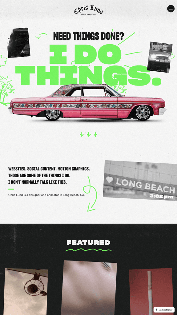 Chris Lund — Framer Website Design Gallery