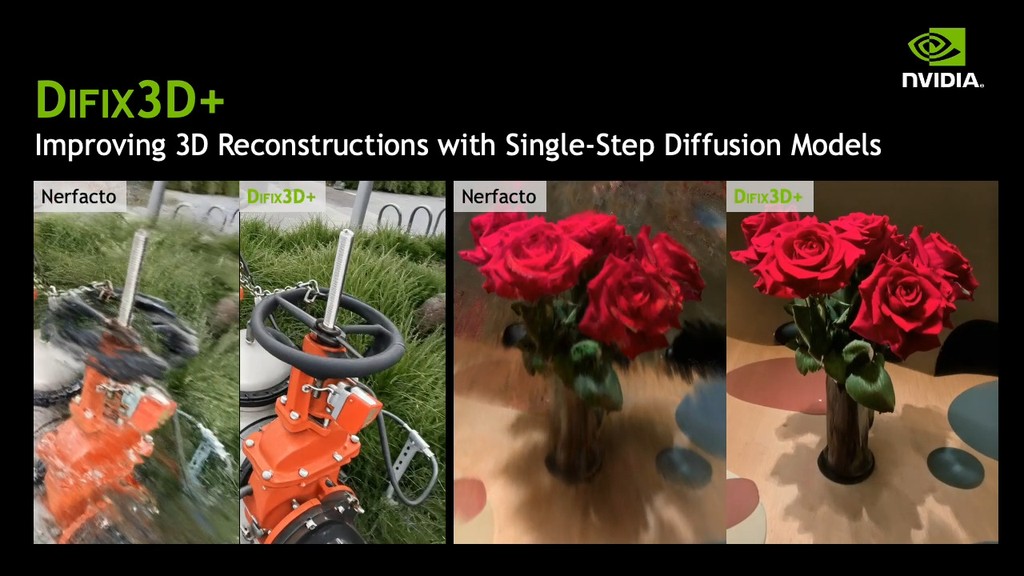 DIFIX3D+: Removing Artifacts and Floaters in Captures - Radiance Fields