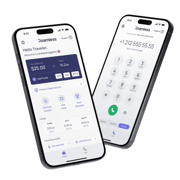 Global eSIM for Travel Internet, eSIM App | Roamless