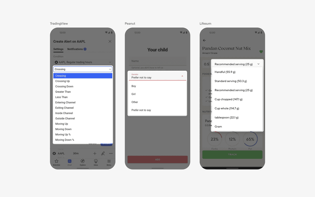Select UI Design: Best practices, Design variants & Examples | Mobbin ...