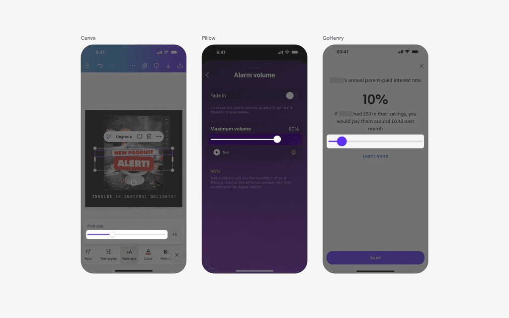 Slider UI Design: Best practices, Design variants & Examples | Mobbin ...
