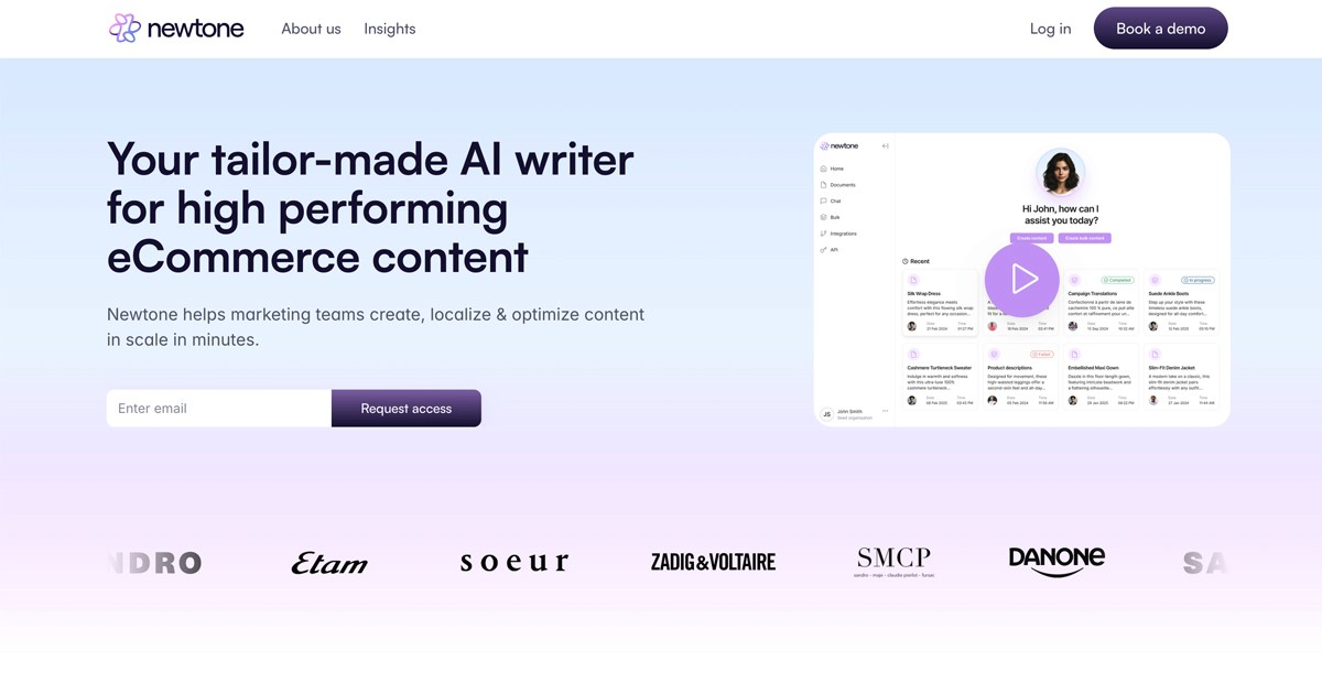 Newtone | Tailor-Made AI for High-Performing eCommerce Content