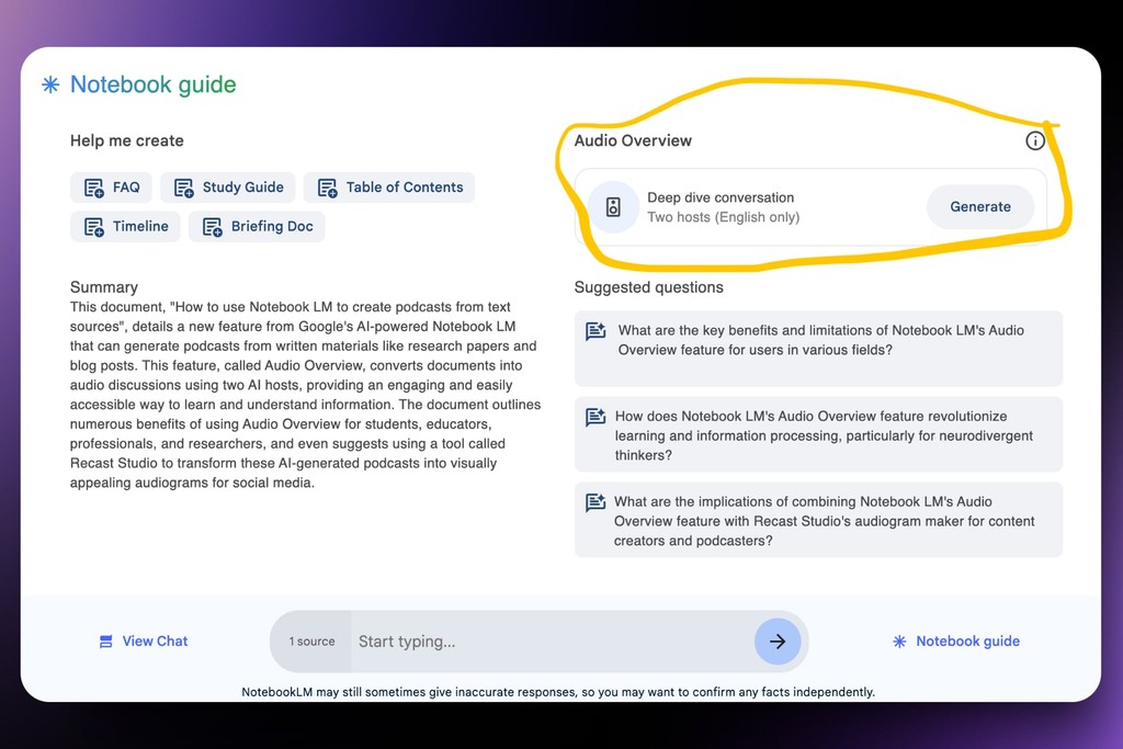 How to create Notebook LM Podcast