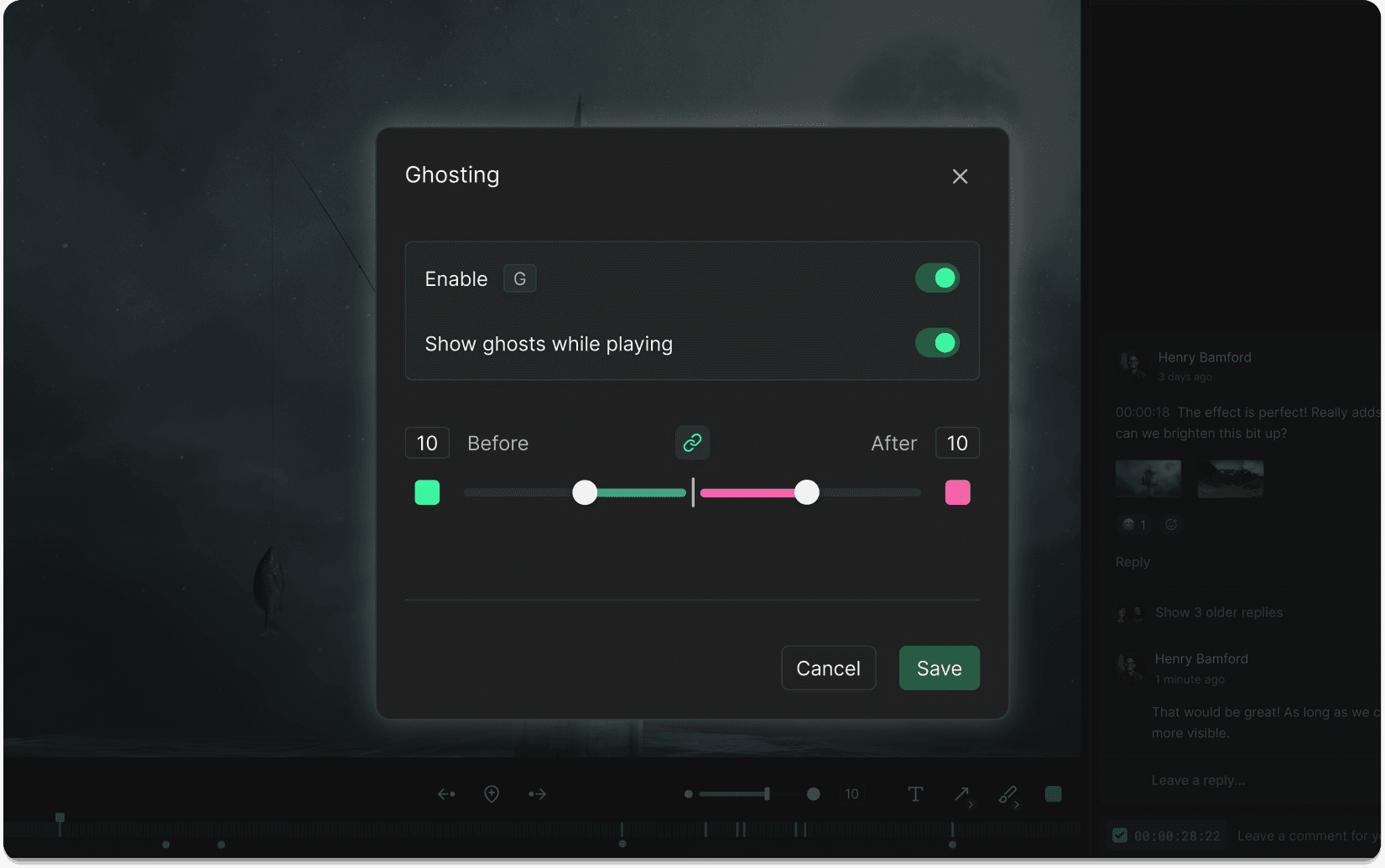 Ghosting (Onion skinning) - KLASH Help