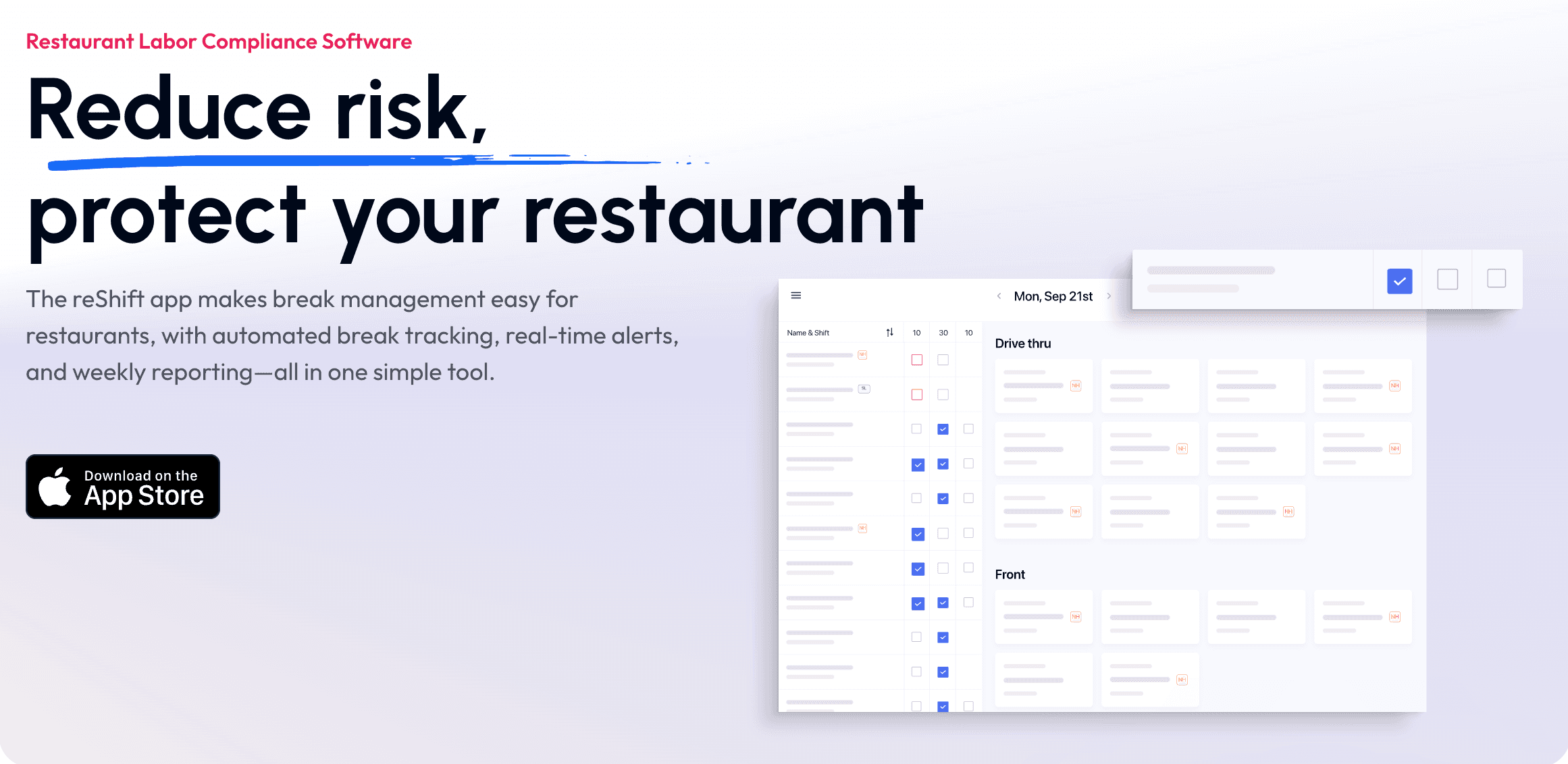 reShift: Break Management Software for Restaurants