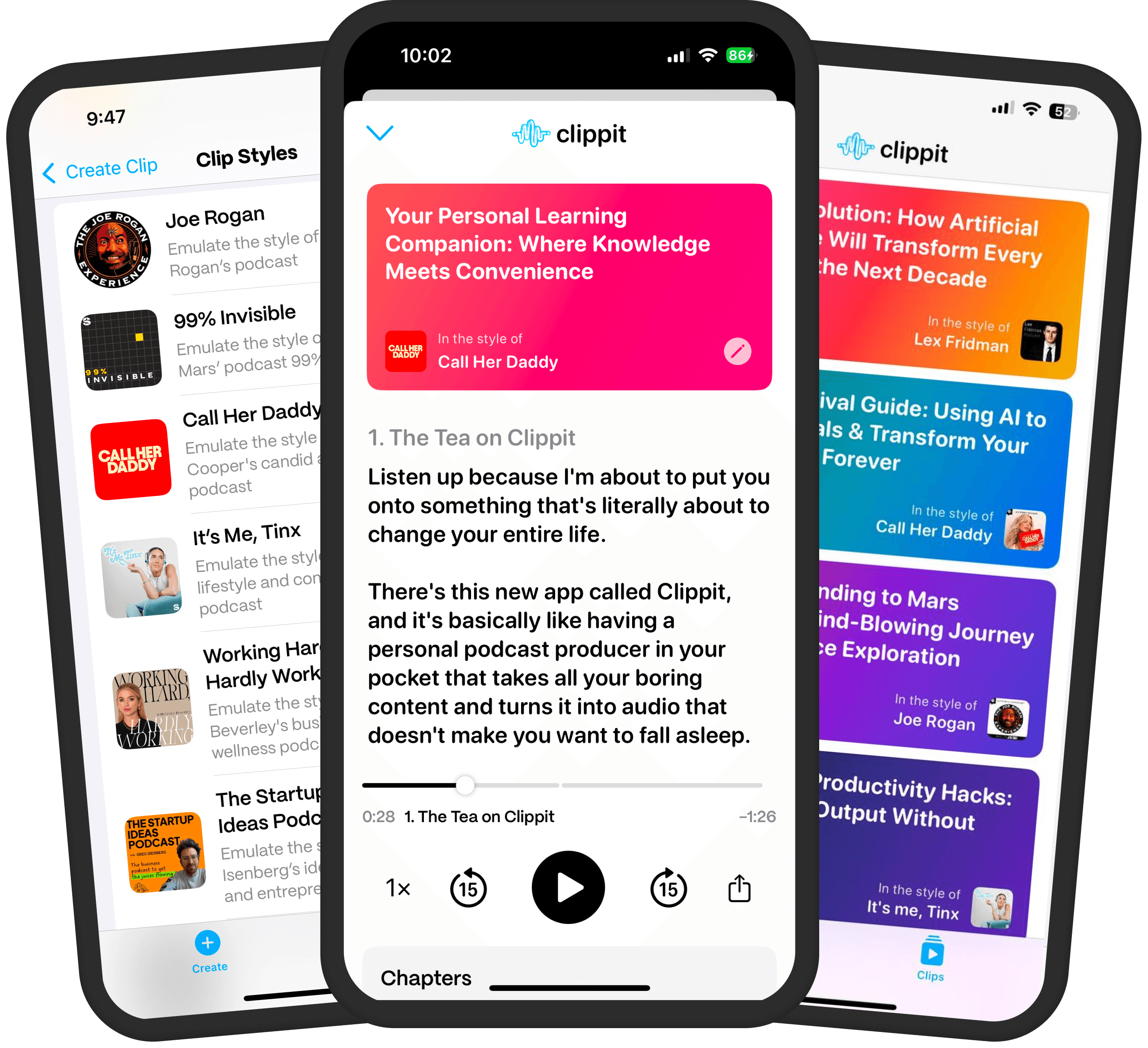 Clippit for iOS - Create Personalized Podcasts