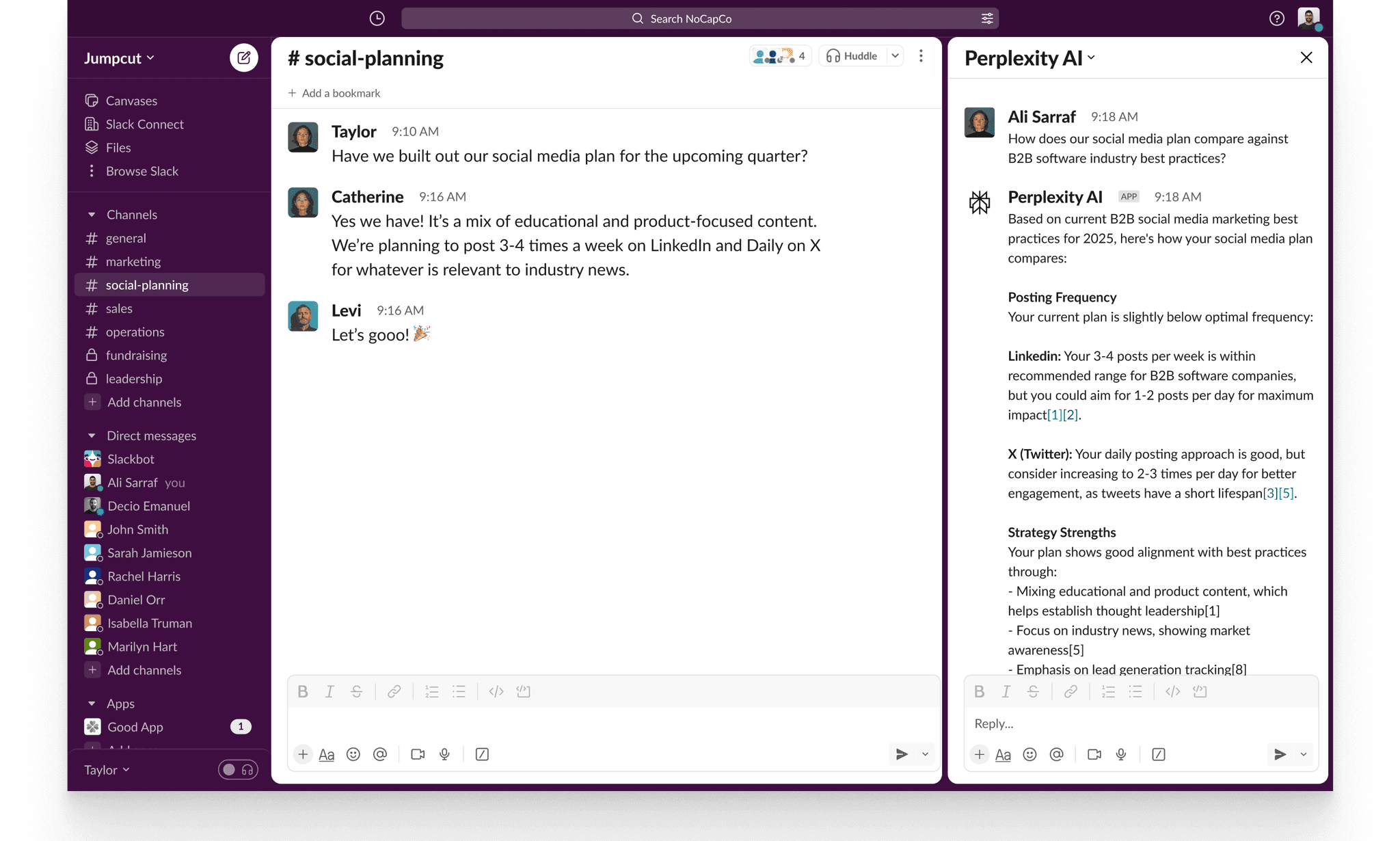 Perplexity Enterprise Pro - Slack Integration