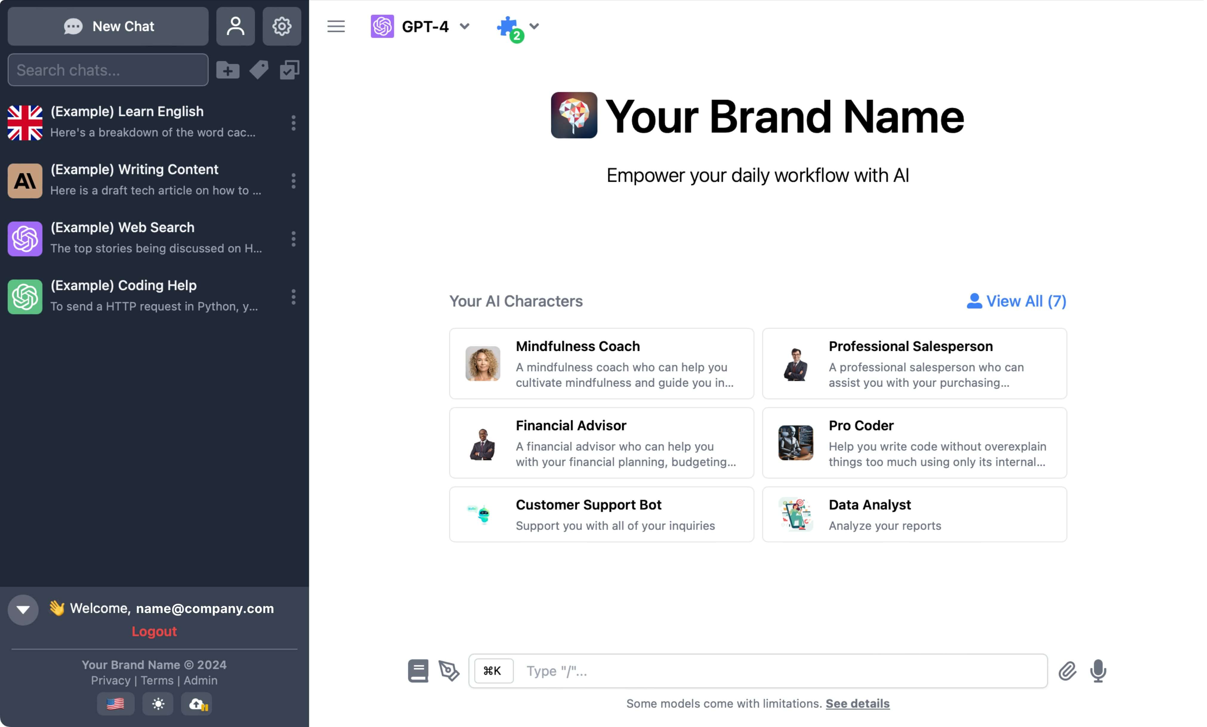 Typing Mind Custom - Private & Secure ChatGPT for teams