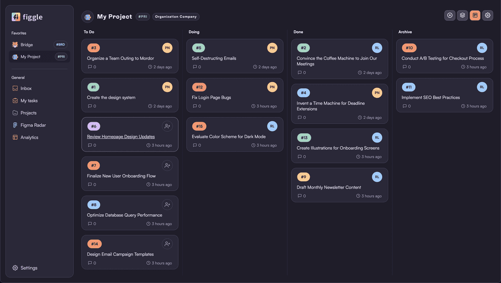 Figgle - Your project management tool designed to collaborate with Figma