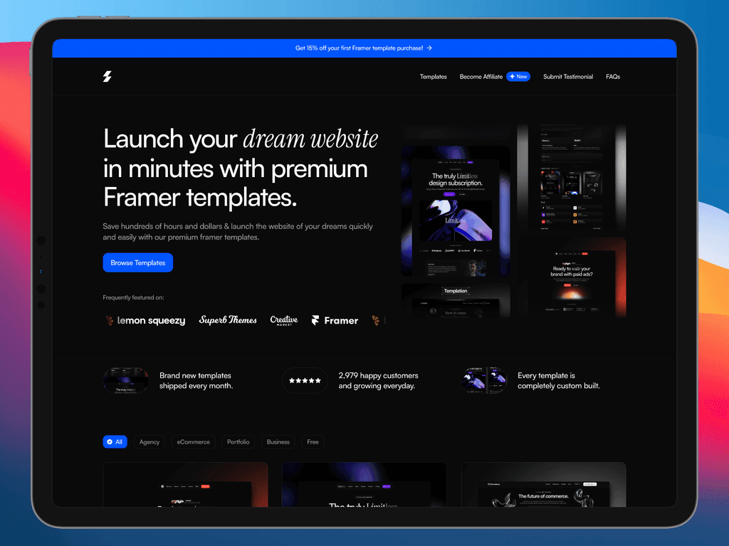 The Ultimate List of Framer Template Stores | Framer.ing blog