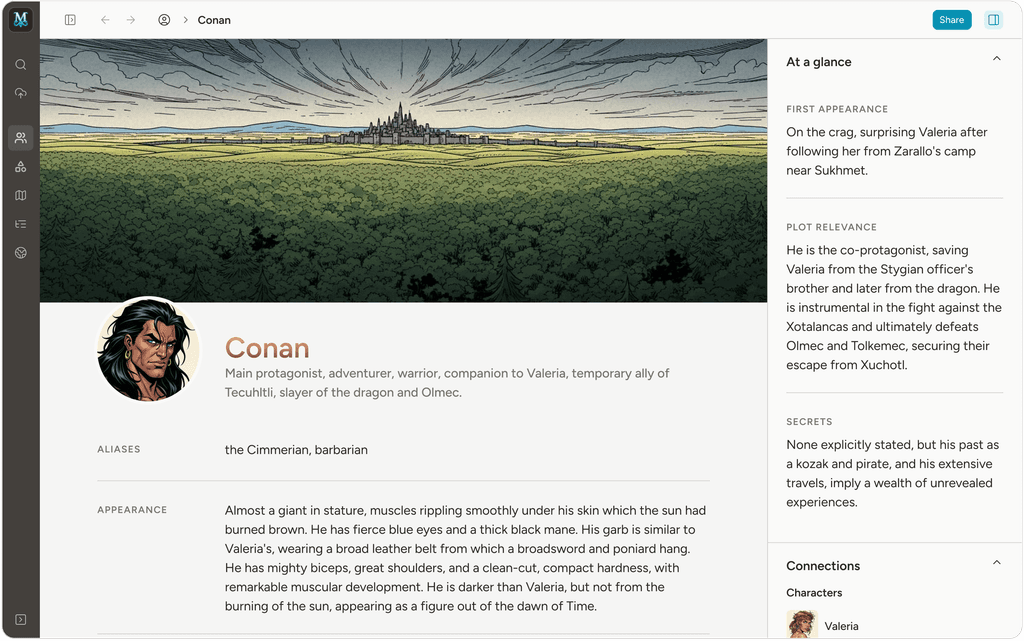 Mythril | Organise Your Story & Visualize characters