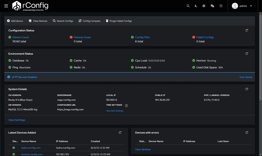 rConfig - Network Configuration Management