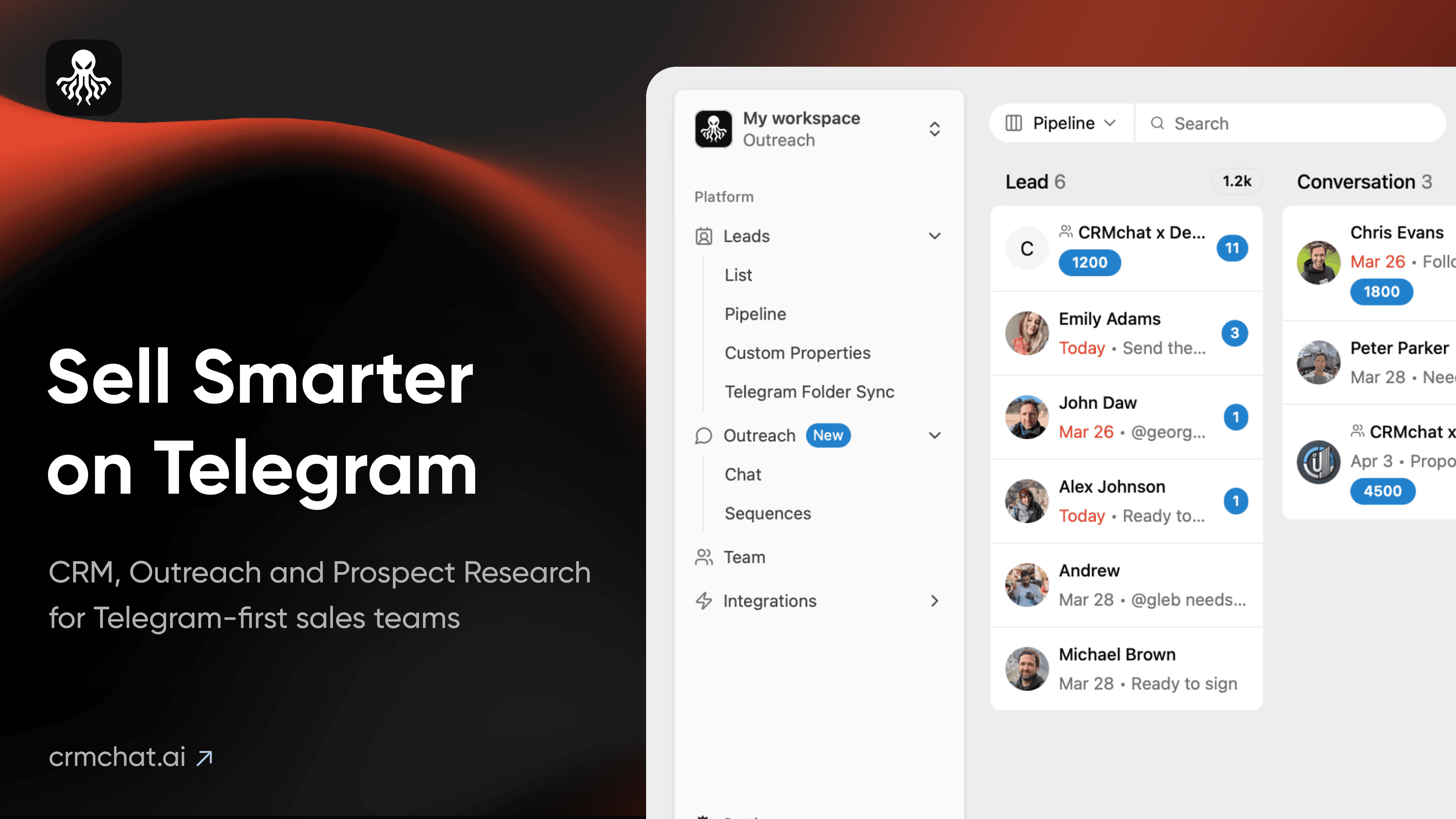 CRMChat - Leading Telegram CRM & Outreach App