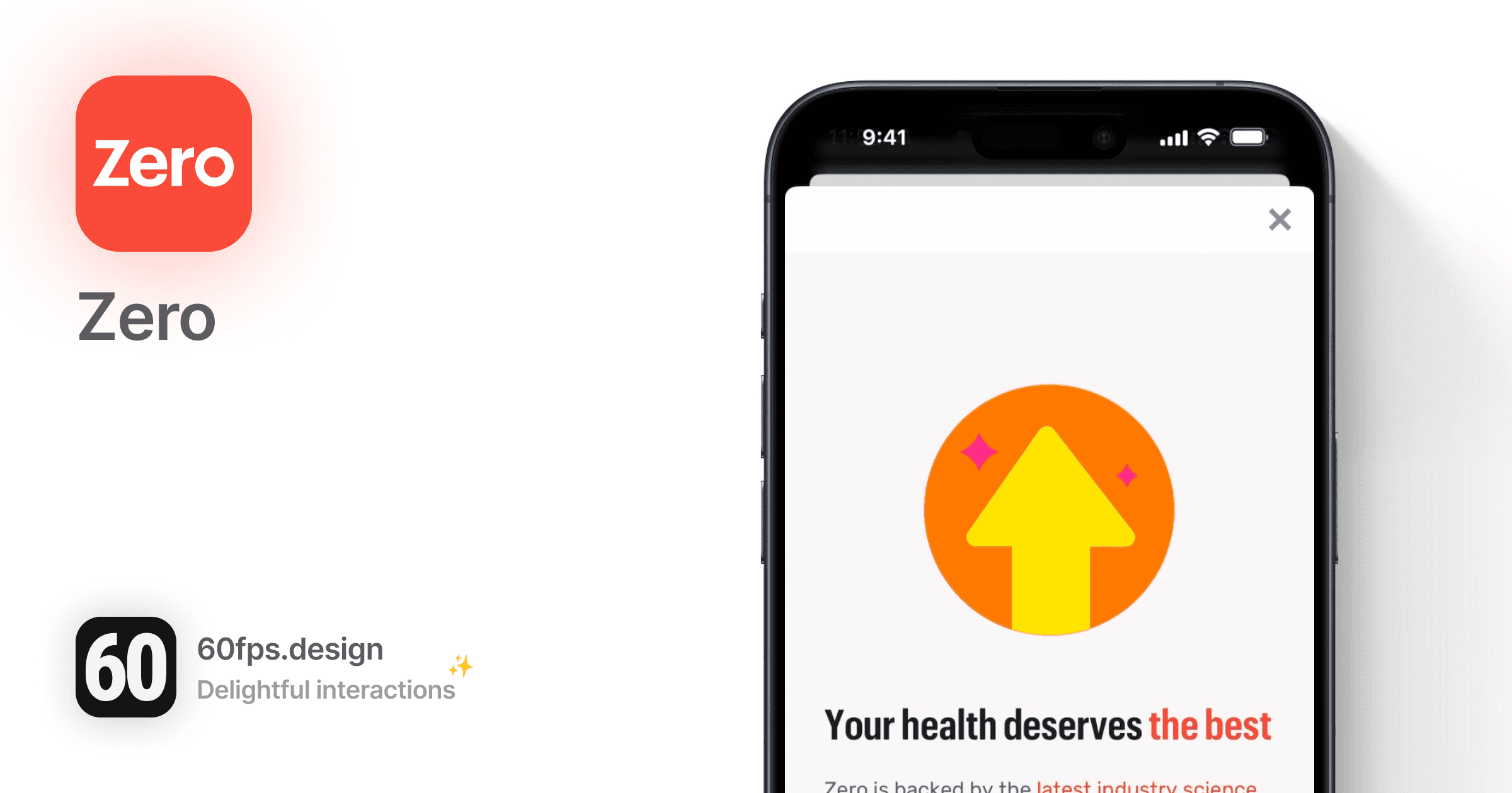Zero iOS App UI/UX animation