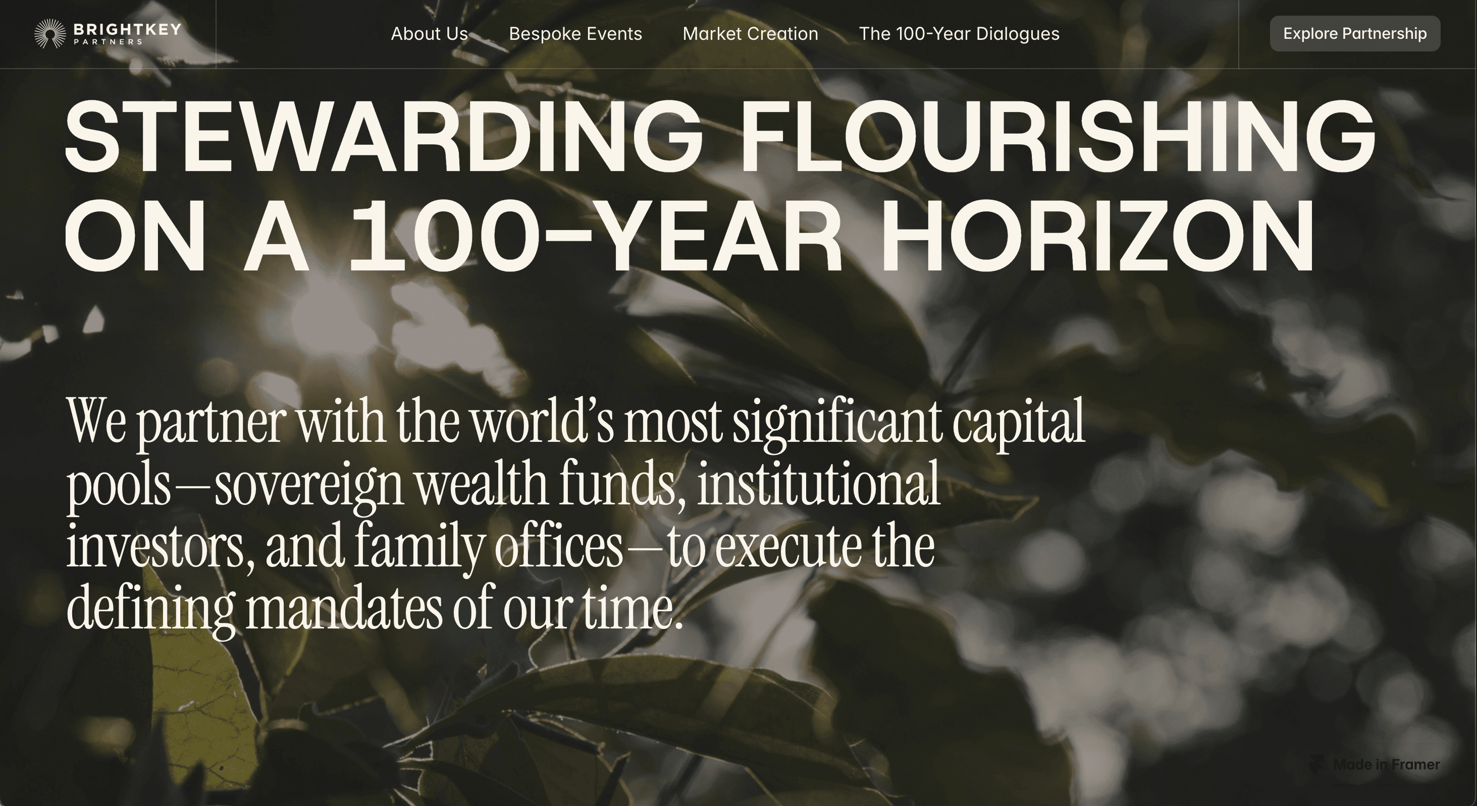 Brightkey Partners | Bespoke Convenings & Market Creation | Hosts of 100-Year Dialogues