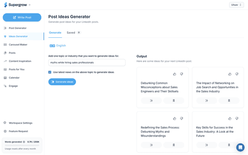 LinkedIn Post Ideas | Supergrow