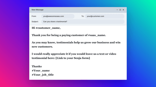 Freelance testimonial request templates - Senja
