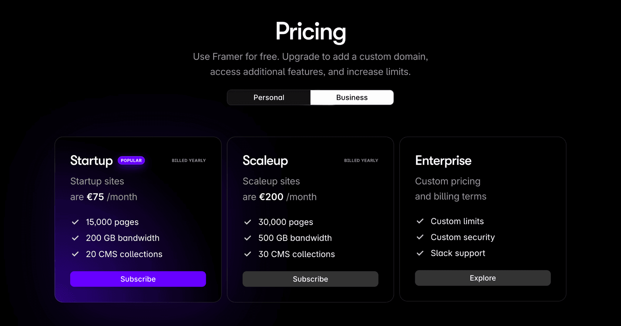 Framer Pricing Plans 2025 - Discounts & Costs Guide