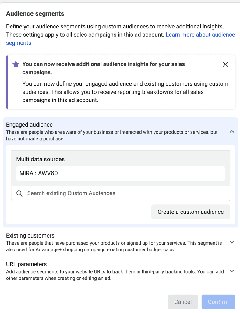 How to Segment New and Existing Audiences in Meta Ads Manager | MIRA ...