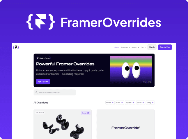 FramerThings — A library of Templates & Components for Framer