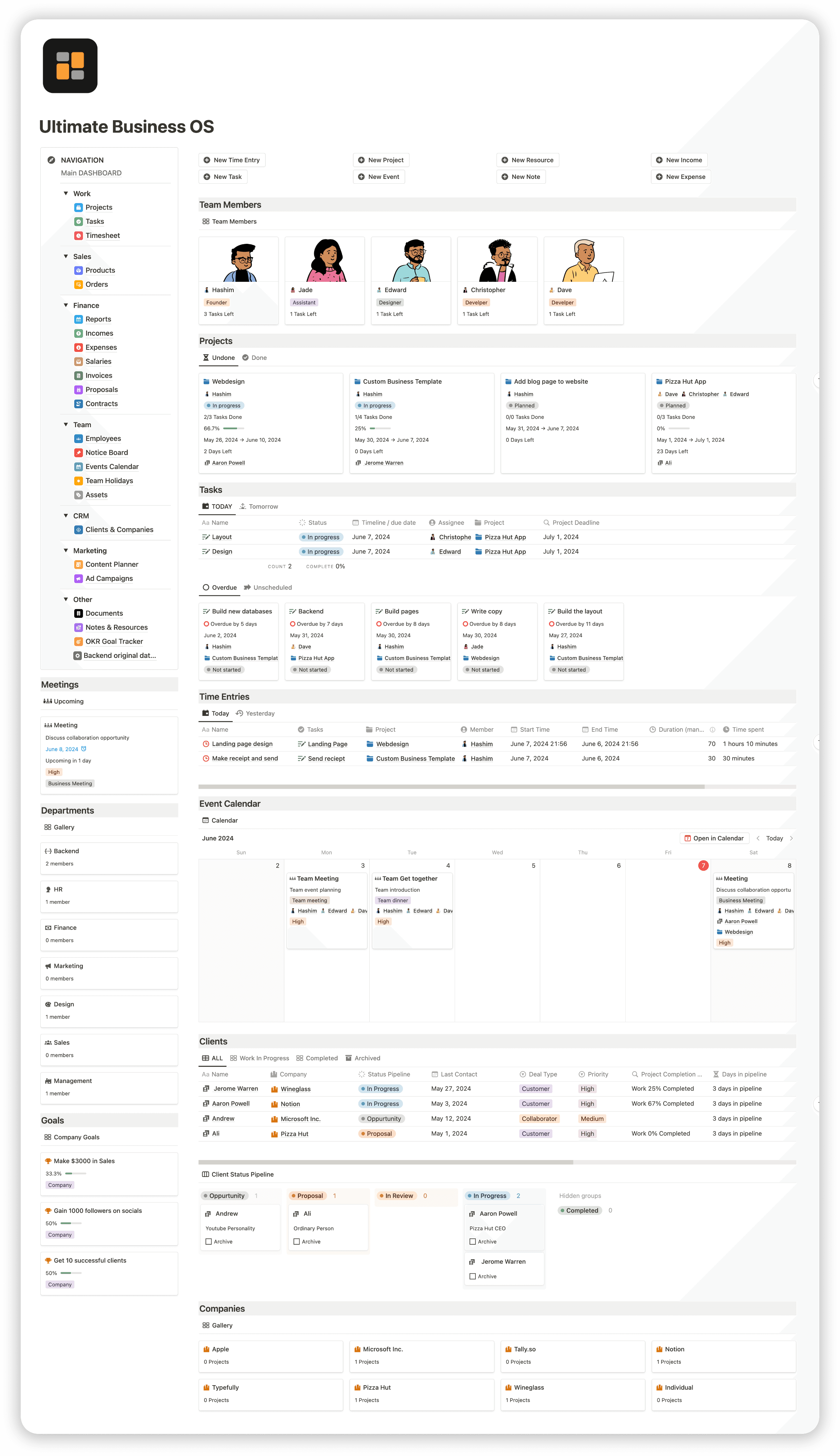 Notion Ultimate Business OS - A Complete Business management solution