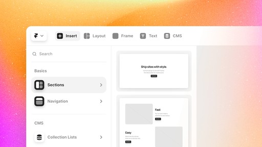 Framer Updates: Inserting Sections