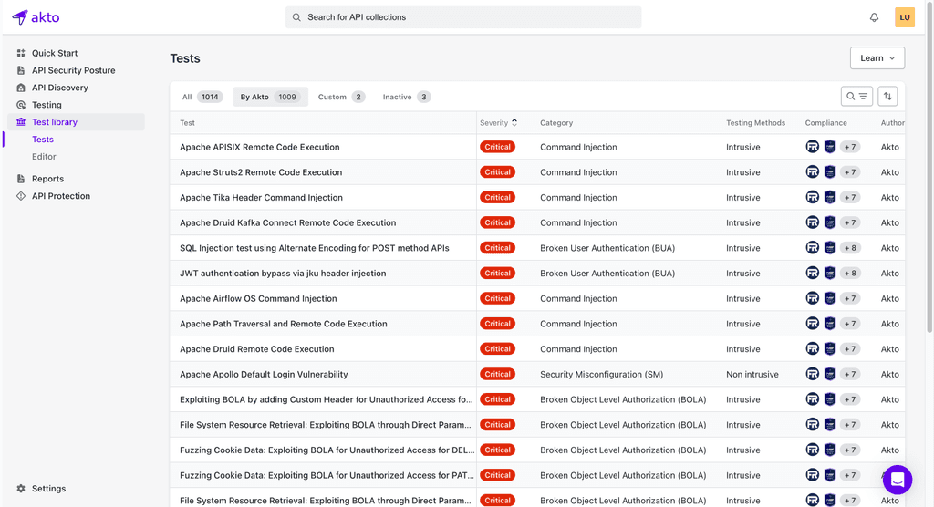 Experience 1000+ API Security Tests with Akto for Maximum Protection