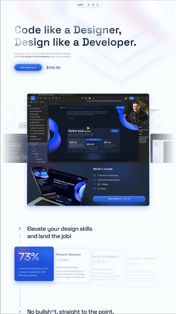 Coding for designers — Framer Website Design Gallery