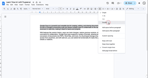 How to Double Space in Google Docs - 1 minute video guide