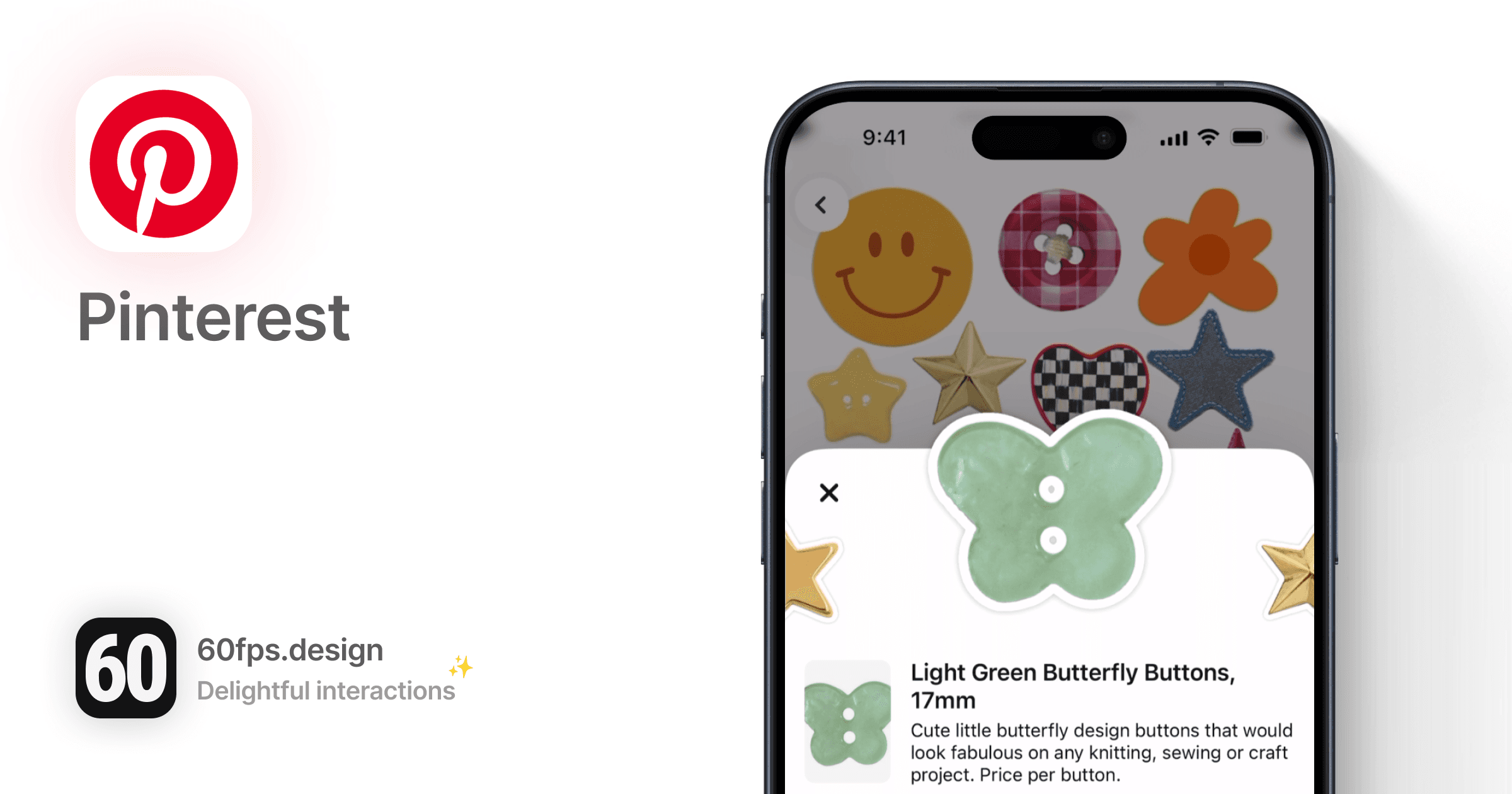 Pinterest iOS App UI/UX animation