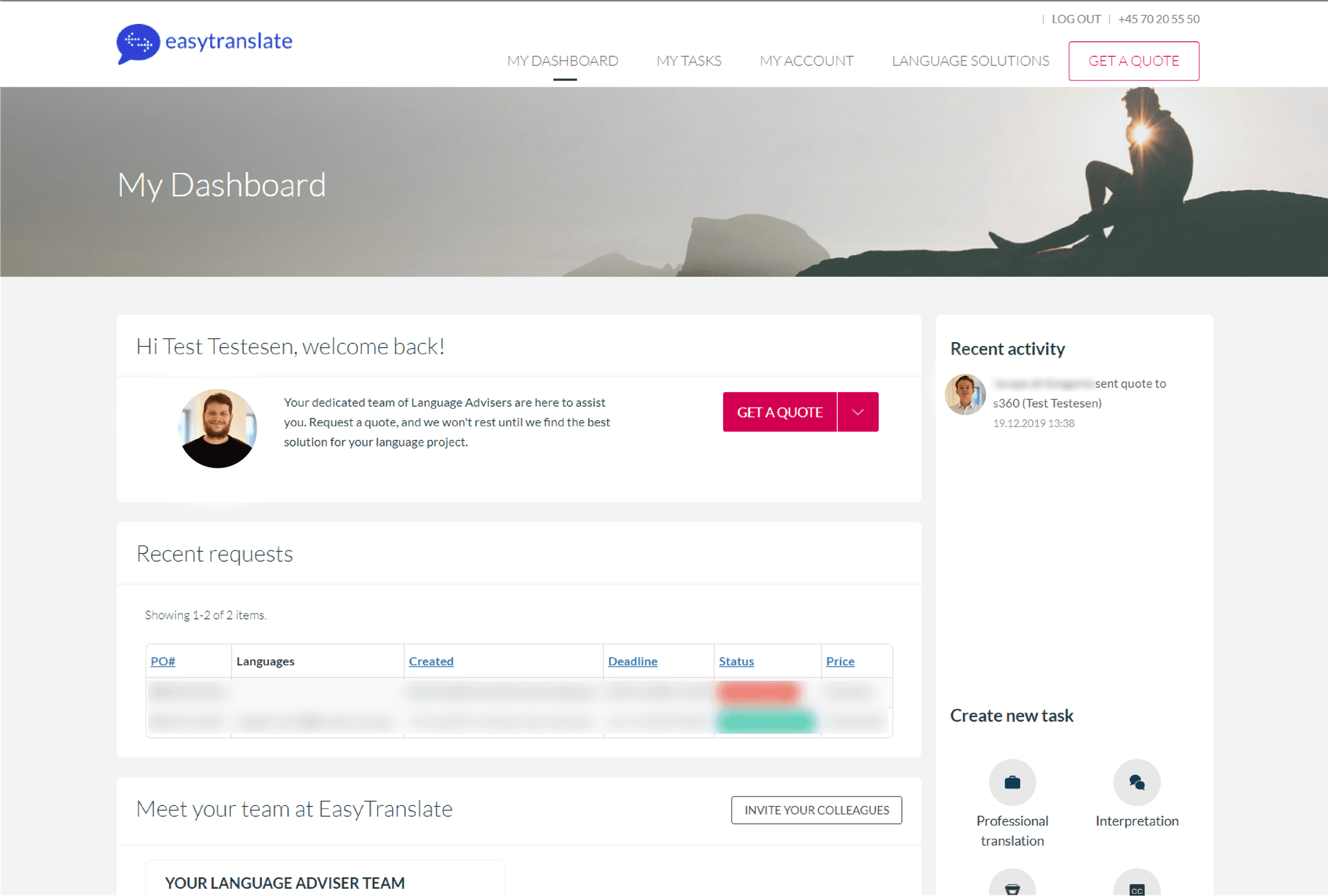 Login to EasyTranslate's Platform