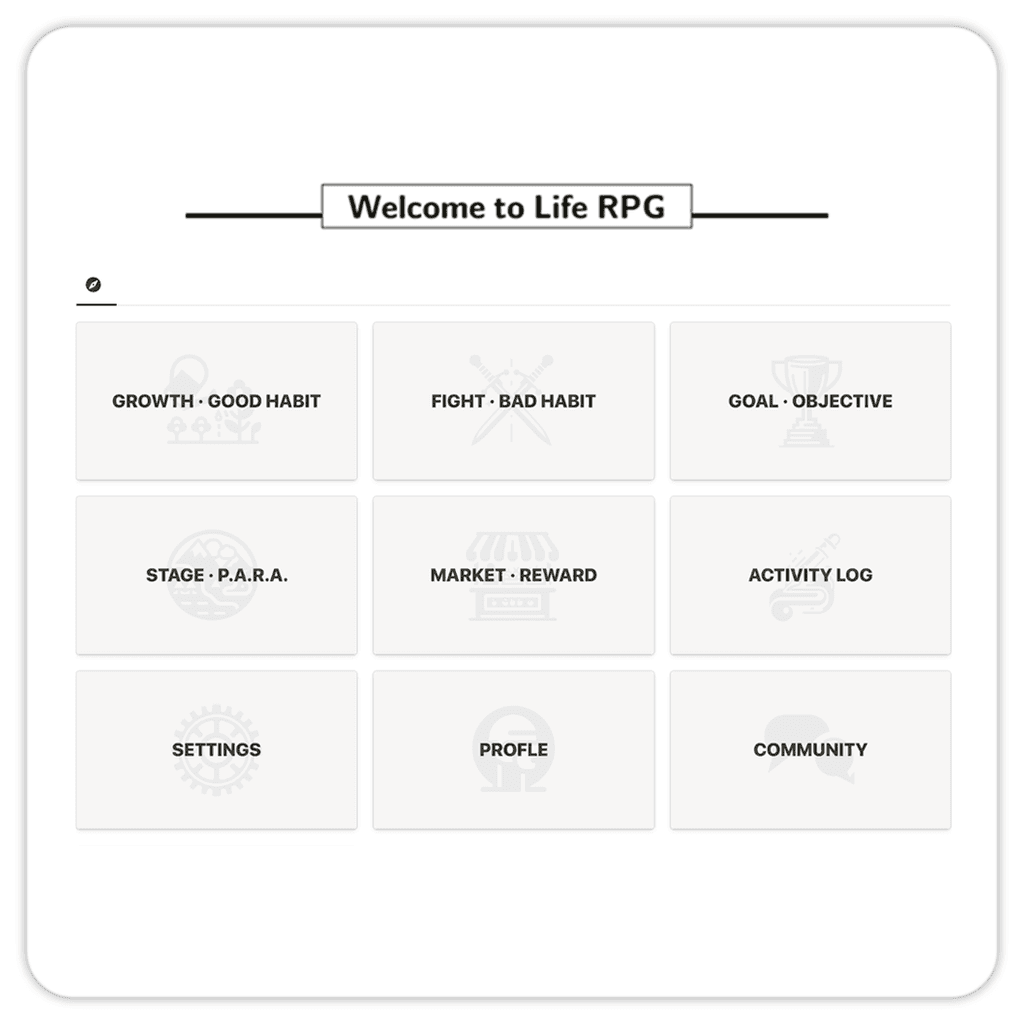 LiFE RPG - Notion Template for Gamify Your Life